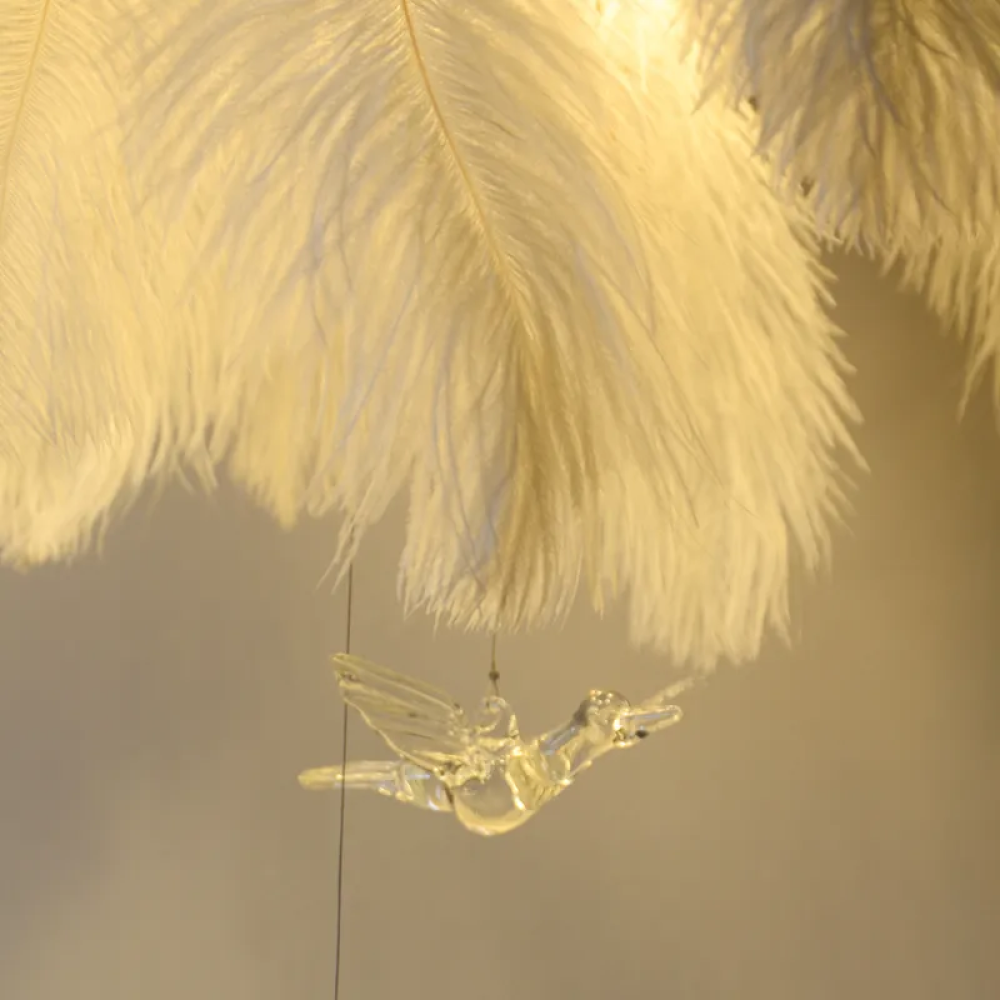 Modern 5-Light LED Feather Pendant Light- CharmyDecor