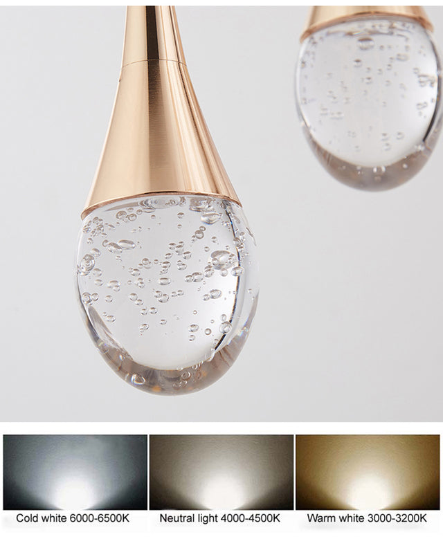 Post-Modern Crystal Glass Water Drop Pendant Light Fixture – CharmyDecor