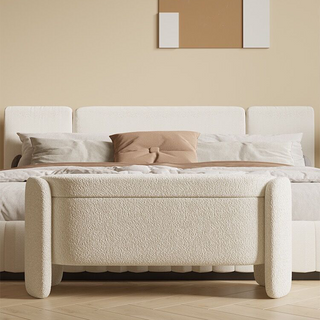 Nordic Style Luxury Boucle Storage Bench - CharmyDecor- CharmyDecor