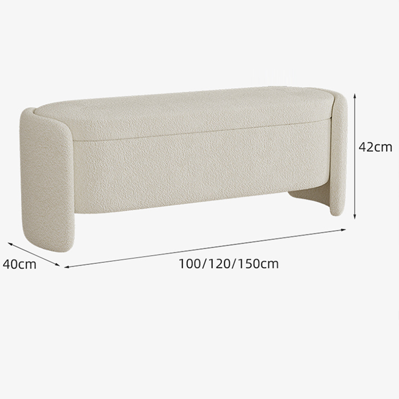 Nordic Luxury Boucle Storage Bench - Elegant Design – CharmyDecor