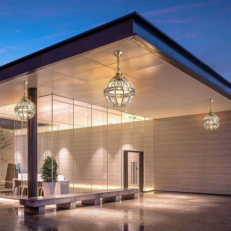 Contemporary Copper Outdoor Hanging Light - Round Design – CharmyDecor