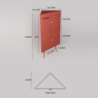 Modern Minimalist Triangle Cabinet with 4 Doors – CharmyDecor