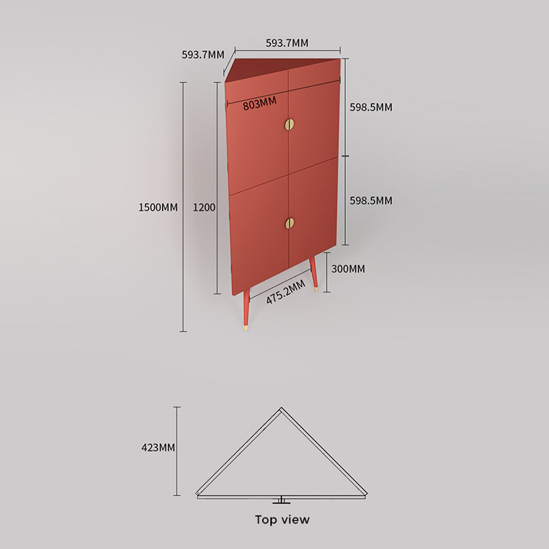 Modern Minimalist Triangle Cabinet with 4 Doors – CharmyDecor