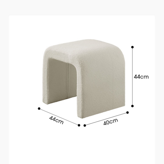 Elegant Arch Boucle Waterfall Style Vanity Stool – CharmyDecor