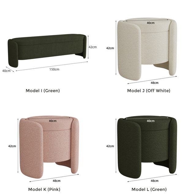 Nordic Luxury Boucle Storage Bench - Elegant Design – CharmyDecor